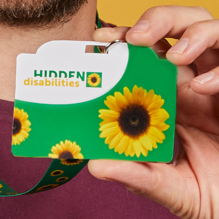 The Sunflower lanyard is a symbol for non-visible disabilities