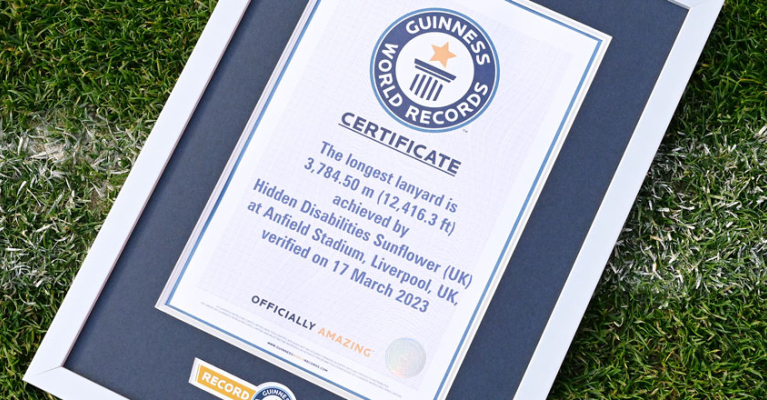 Christine McGuinness helps break world longest lanyard record at Anfield